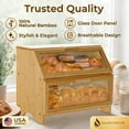 Golden Nature Double Layer Bamboo Bread Box Large Storage for Bakery ...