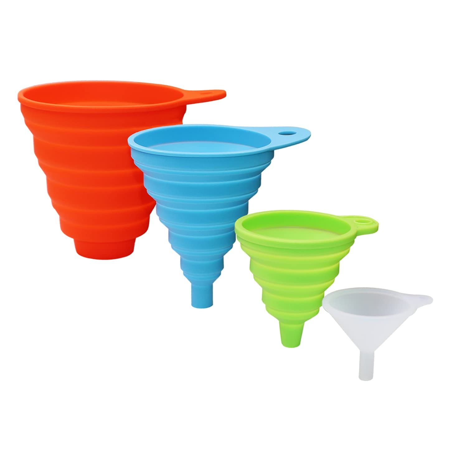 Funnels for Filling Bottles, Silicone Funnels for Kitchen Use Set of 4 ...