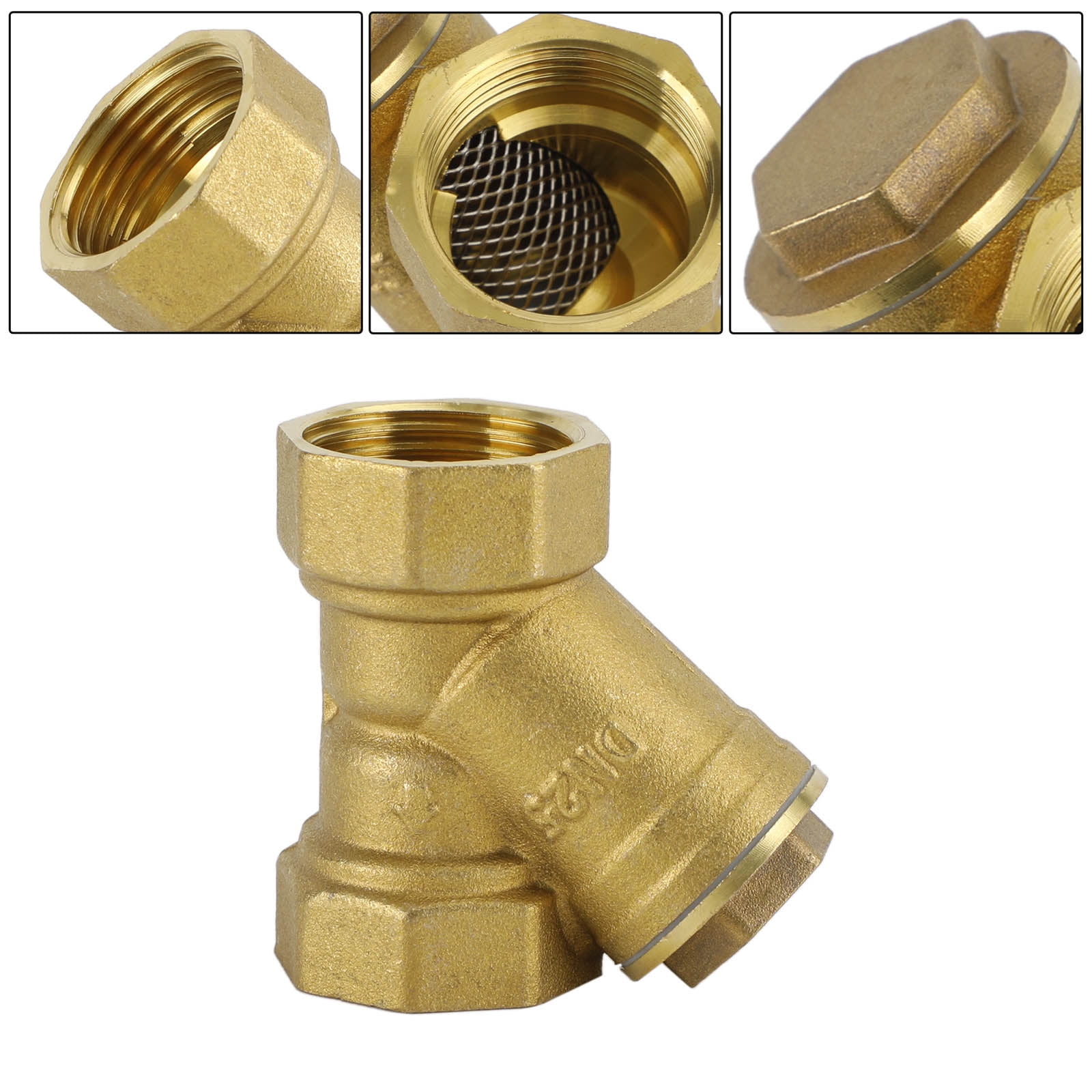 1" NPT Thread Y Shaped Brass Strainer Filter Valve Connector For Water Oil - Walmart.com