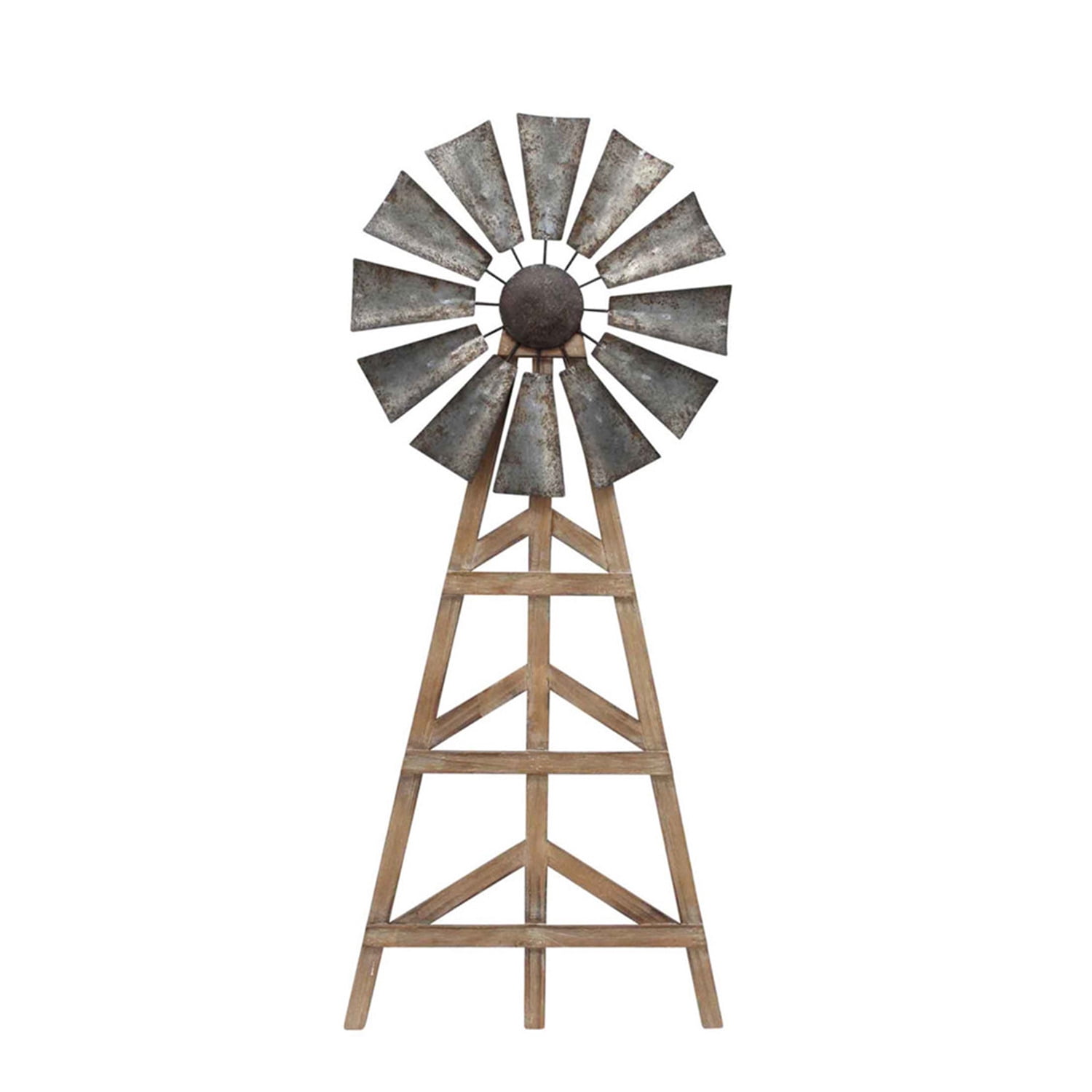 Benzara Wood And Metal Windmill Wall decor, Brown And Gray - Walmart.com