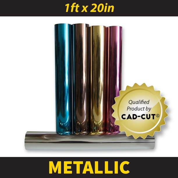 CAD-CUT Metallic Heat Transfer Vinyl 20" x 12" (1ft) - Gold - Walmart.com