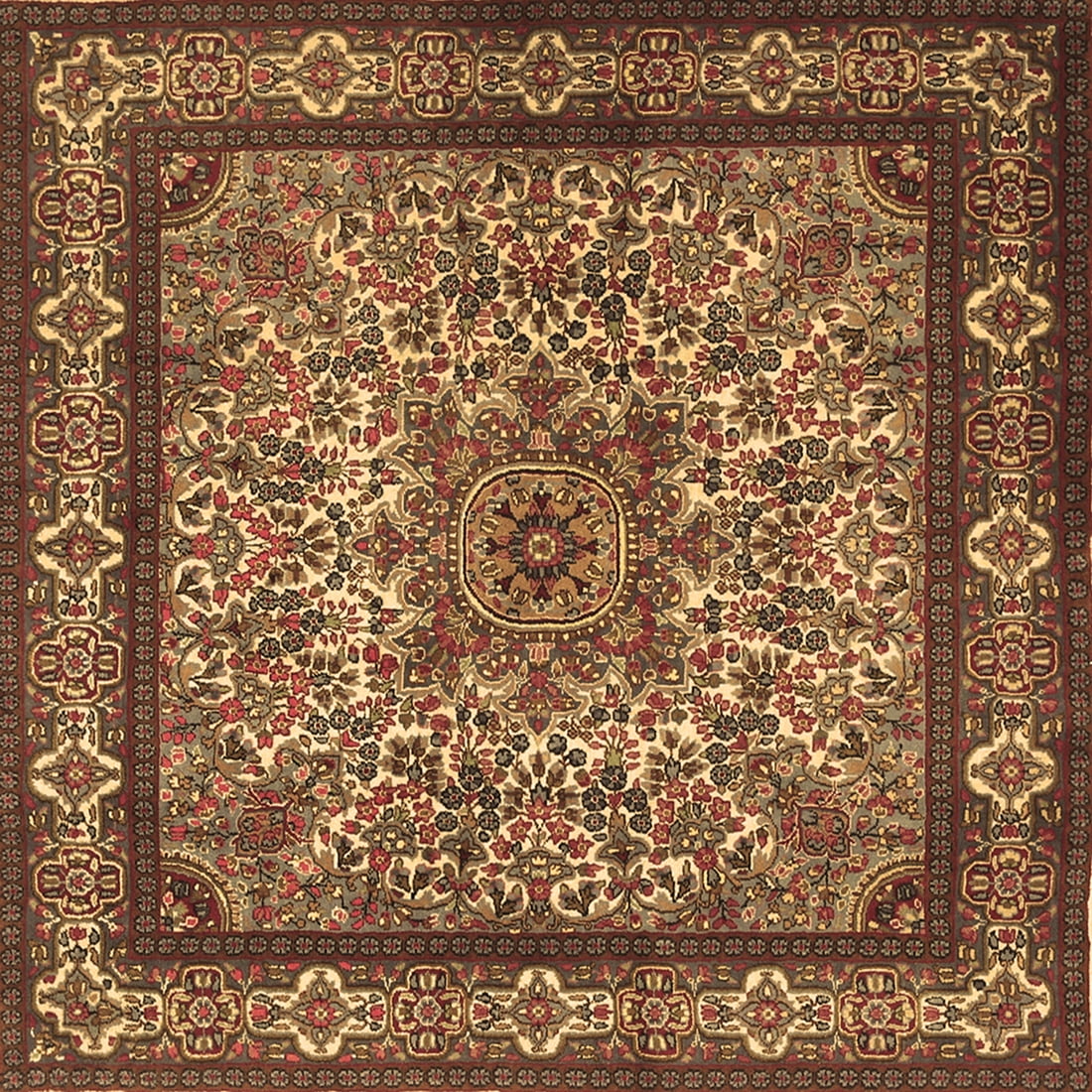 Ahgly Company Indoor Square Persian Brown Traditional Area Rugs, 5 ...