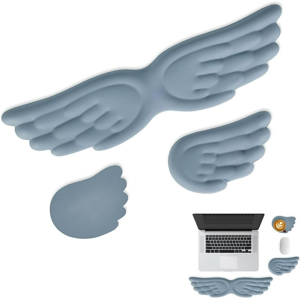 Angel Wing Keyboard Wrist Rest Pad, 3 in 1 Mouse Wrist Cushion Support ...