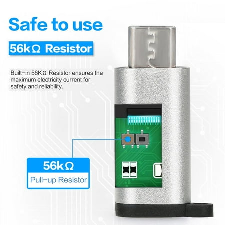 Mini Portable Aluminum USB-C to Micro USB Adapter with Keychain Anti ...