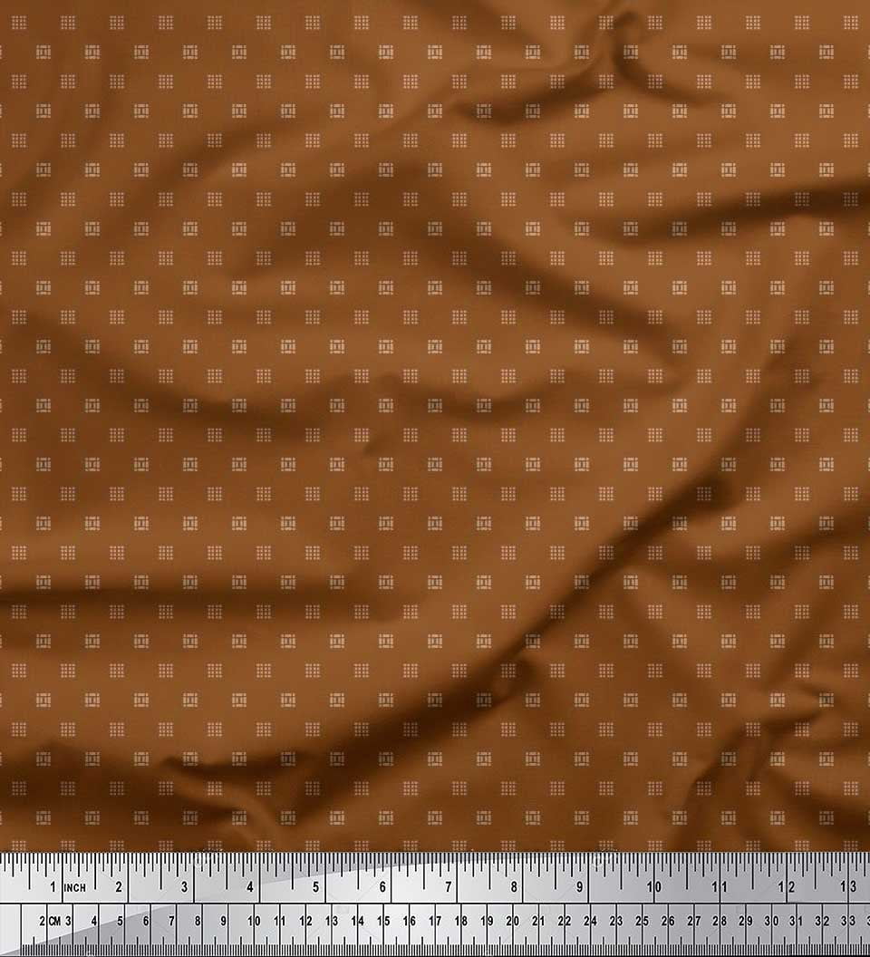 Soimoi Japan Crepe Satin Fabric Geometric Scale Shirting Print Fabric ...