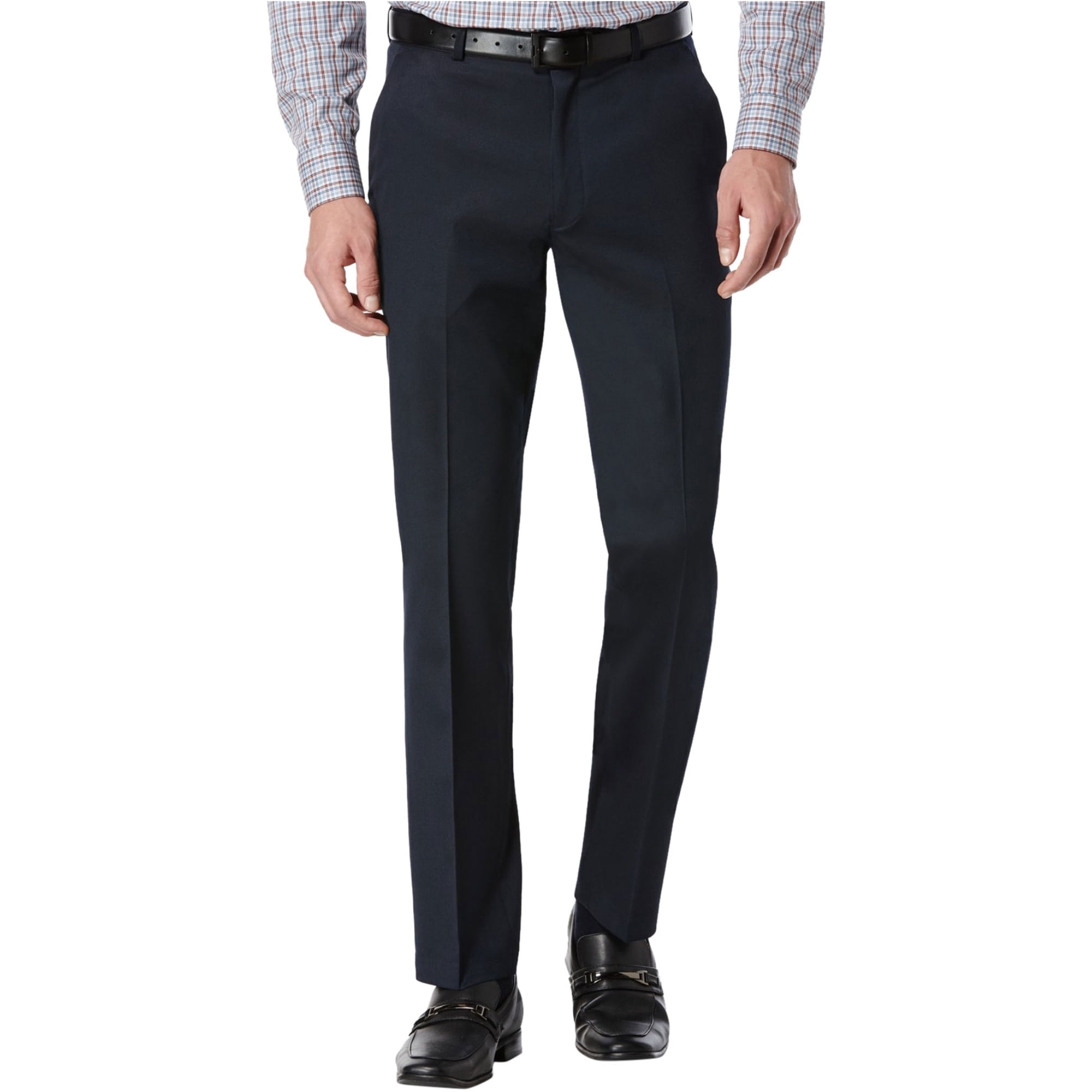 Perry Ellis Mens Slim Fit Flat Front Dress Pants Slacks, Blue, 38W x ...
