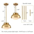 Turin Brass Pendant Light Fixture Dome Brass Pendant Lights Kitchen ...