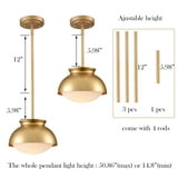 Turin Brass Pendant Light Fixture Dome Brass Pendant Lights Kitchen ...