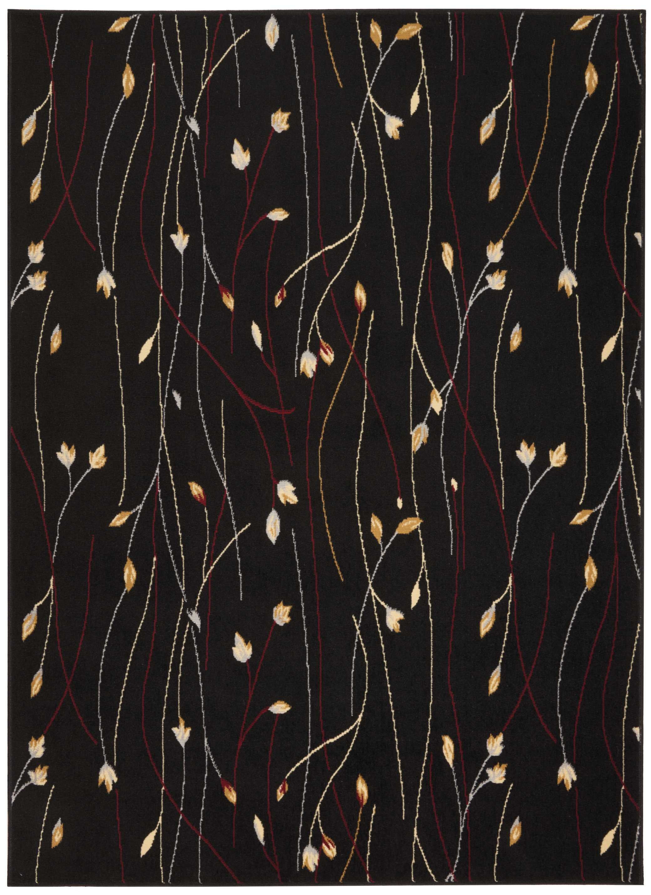 Black Botanical Area Rug by Pinewood Grove - Walmart.com