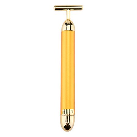 24k Gold Face Lift Bar Roller Vibration Slimming Massager Facial Stick ...