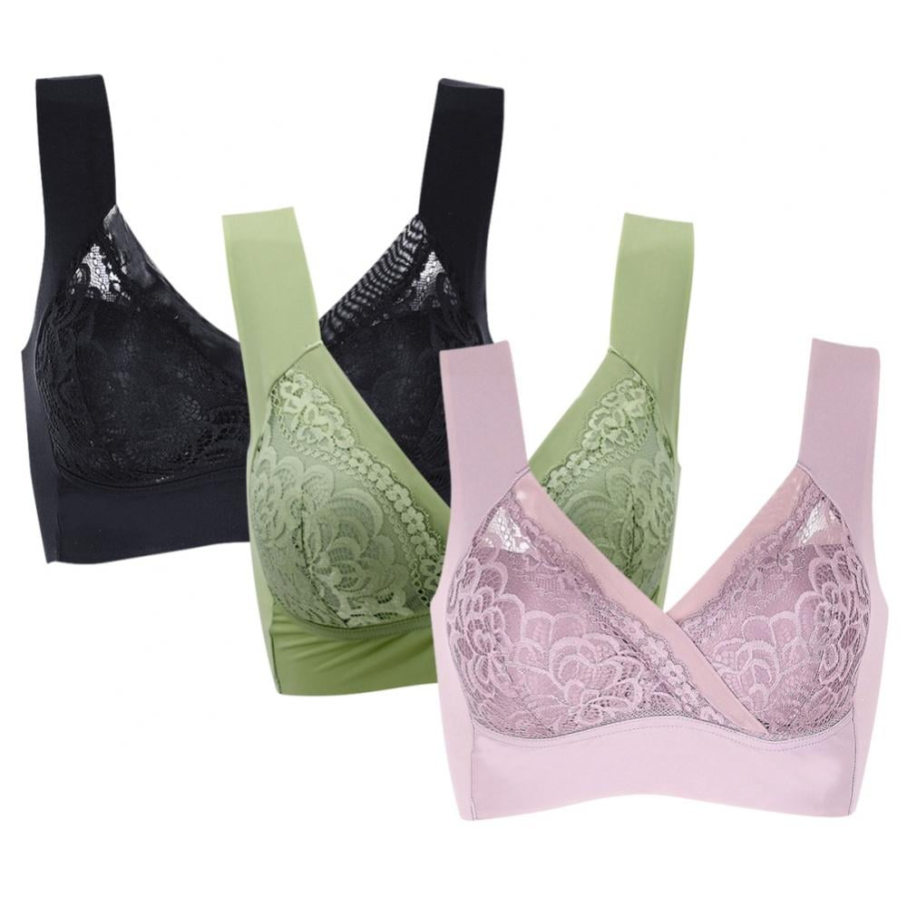 Xmarks Lace Bras for Women Plus Size Wireless - Ultra-Soft Lift ...