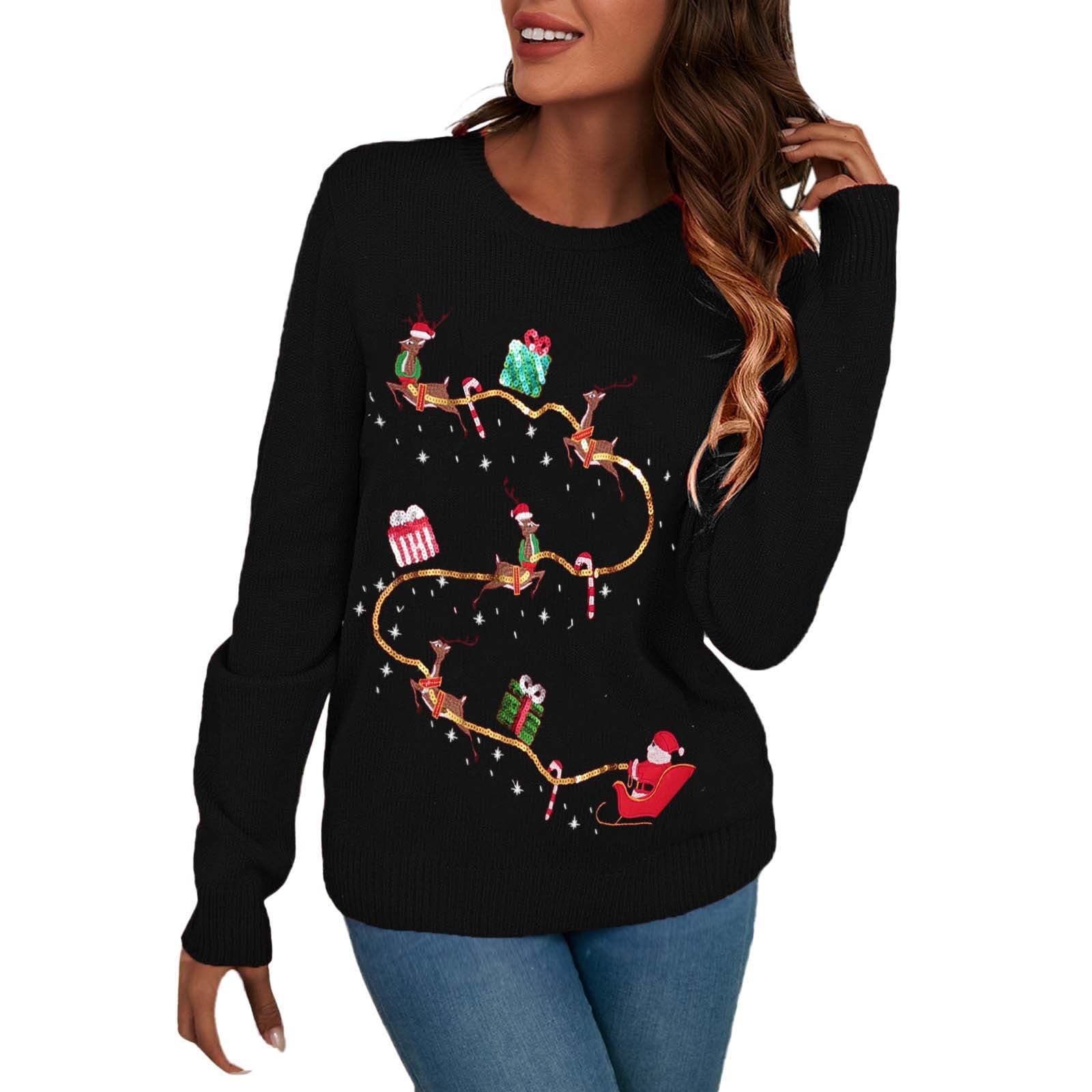 Click here for Zhanying Ladies Christmas Sweaters Round Neck Vint... prices