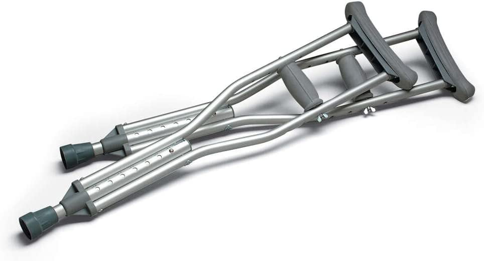 MediChoice Crutches Adjustable Aluminum Fits 5 Feet 10 Inches To 6