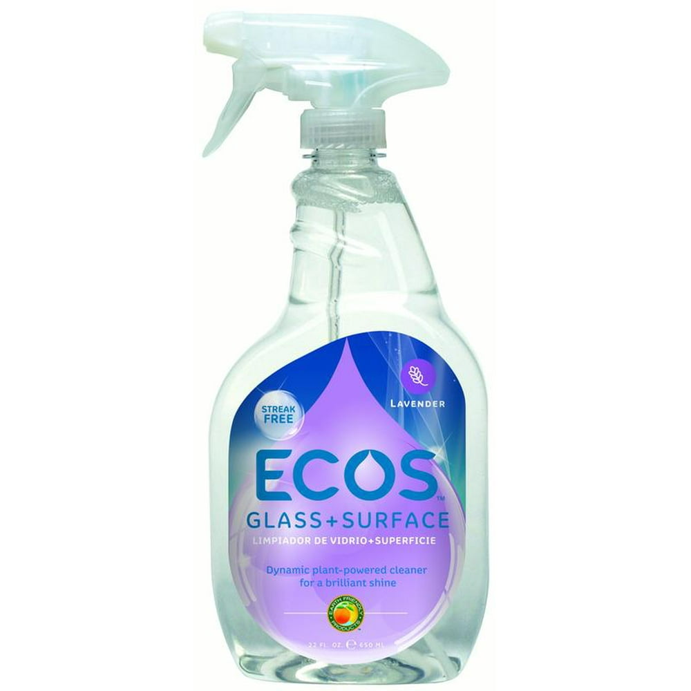 Ecos Glass + Surface Cleaner Spray, Lavender, 22 Oz - Walmart.com ...