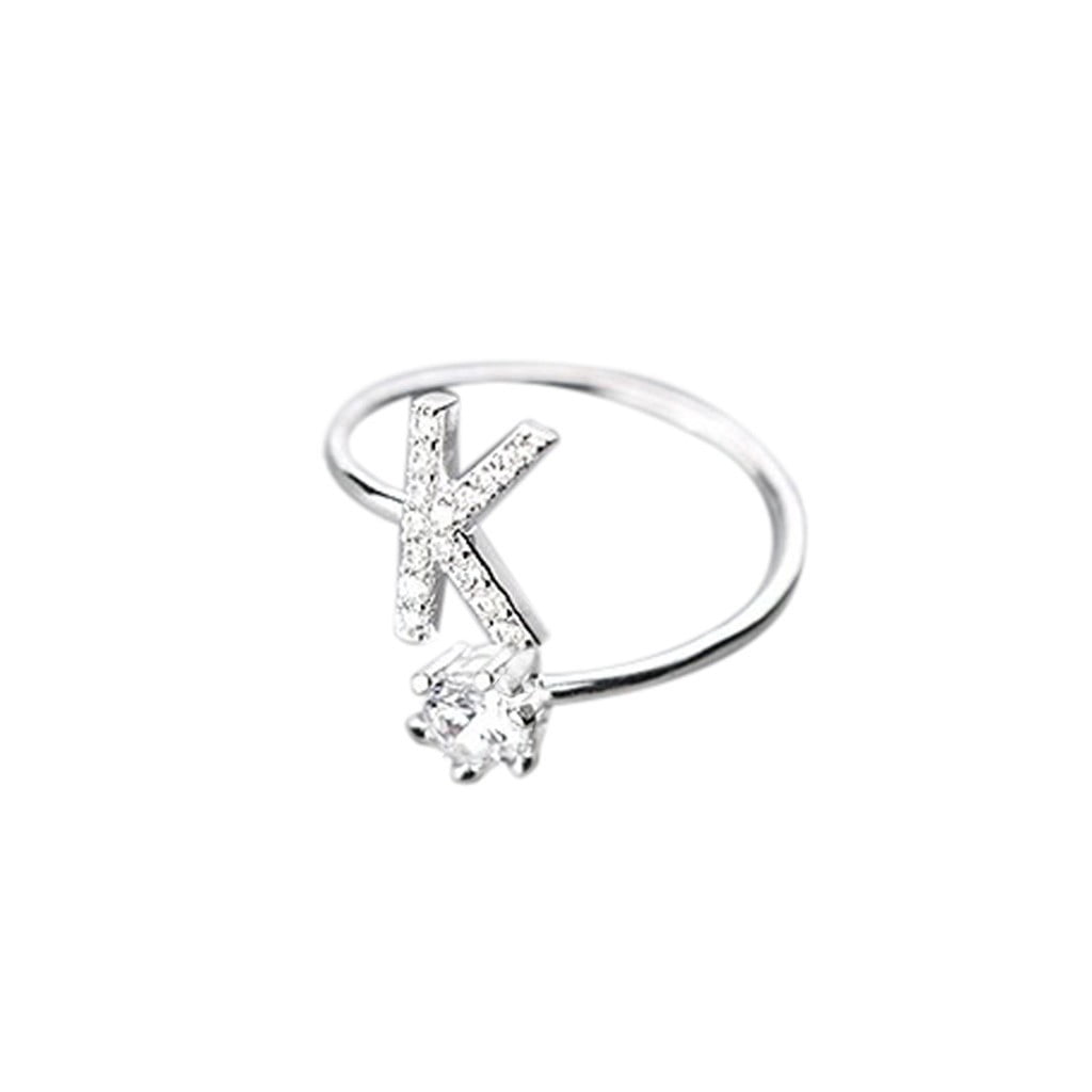 K Letter In Diamond Ring
