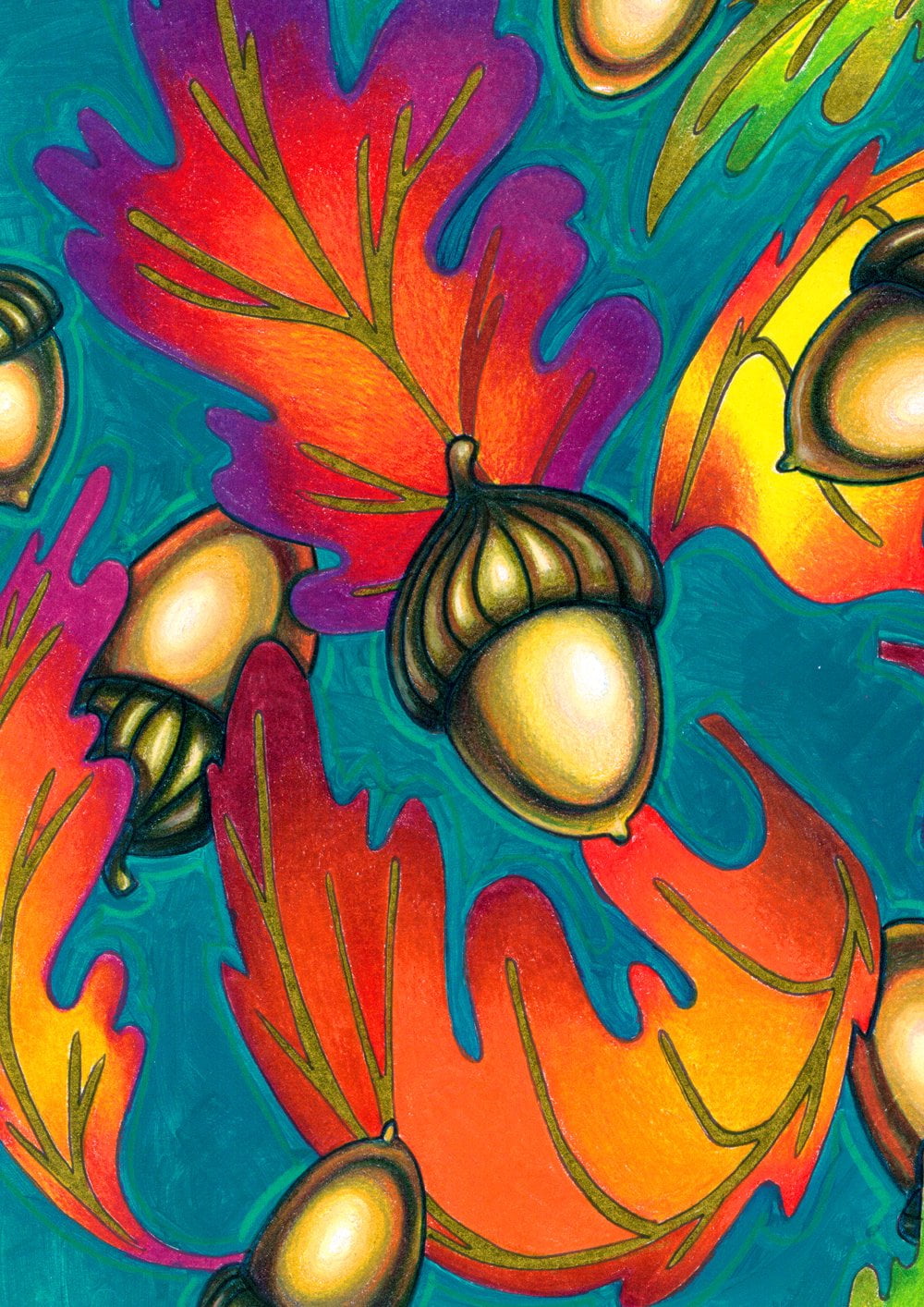 Toland Home Garden Autumn Acorns Leaves Fall Flag Double Sided 12x18 ...