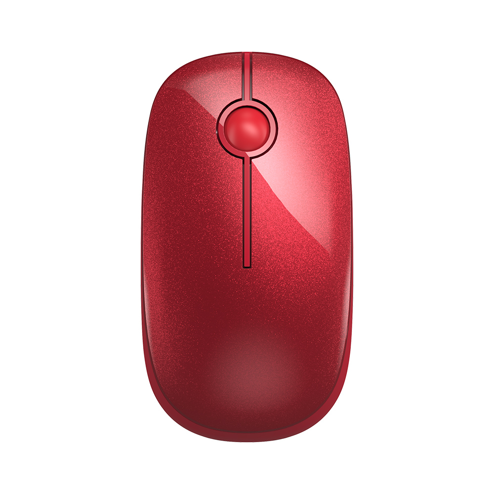 VIVEFOX 2.4G Thin Silent Mouse, Portable Computer Wireless Mouse(Red ...
