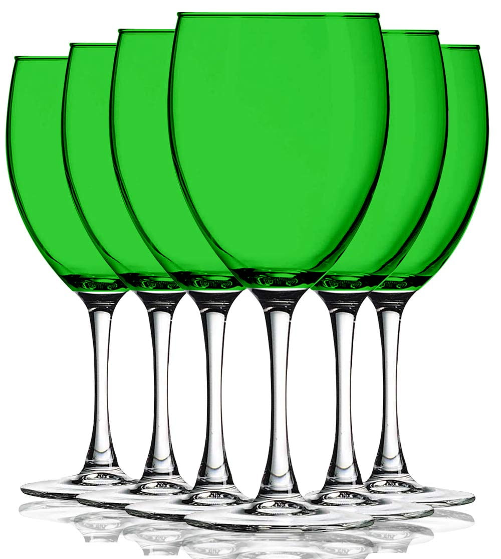 Lime Green Nuance Top Accent 10 Oz Wine Glasses Set Of 6 By Tabletop King Additional Vibrant