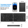 Imcbstt Mini Foldable Bluetooth Wireless Keyboard Sync Up To 3 Devices Portable Folding