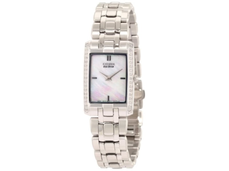 CITIZEN Women's EG3170-54D Stiletto Diamond-Accented Stainless Steel Eco Drive Watch - Walmart.com