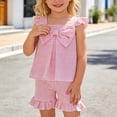 Baby Toddlers Girls Cute Summer Outfits Ruffle Sleeve Bow Top and ...