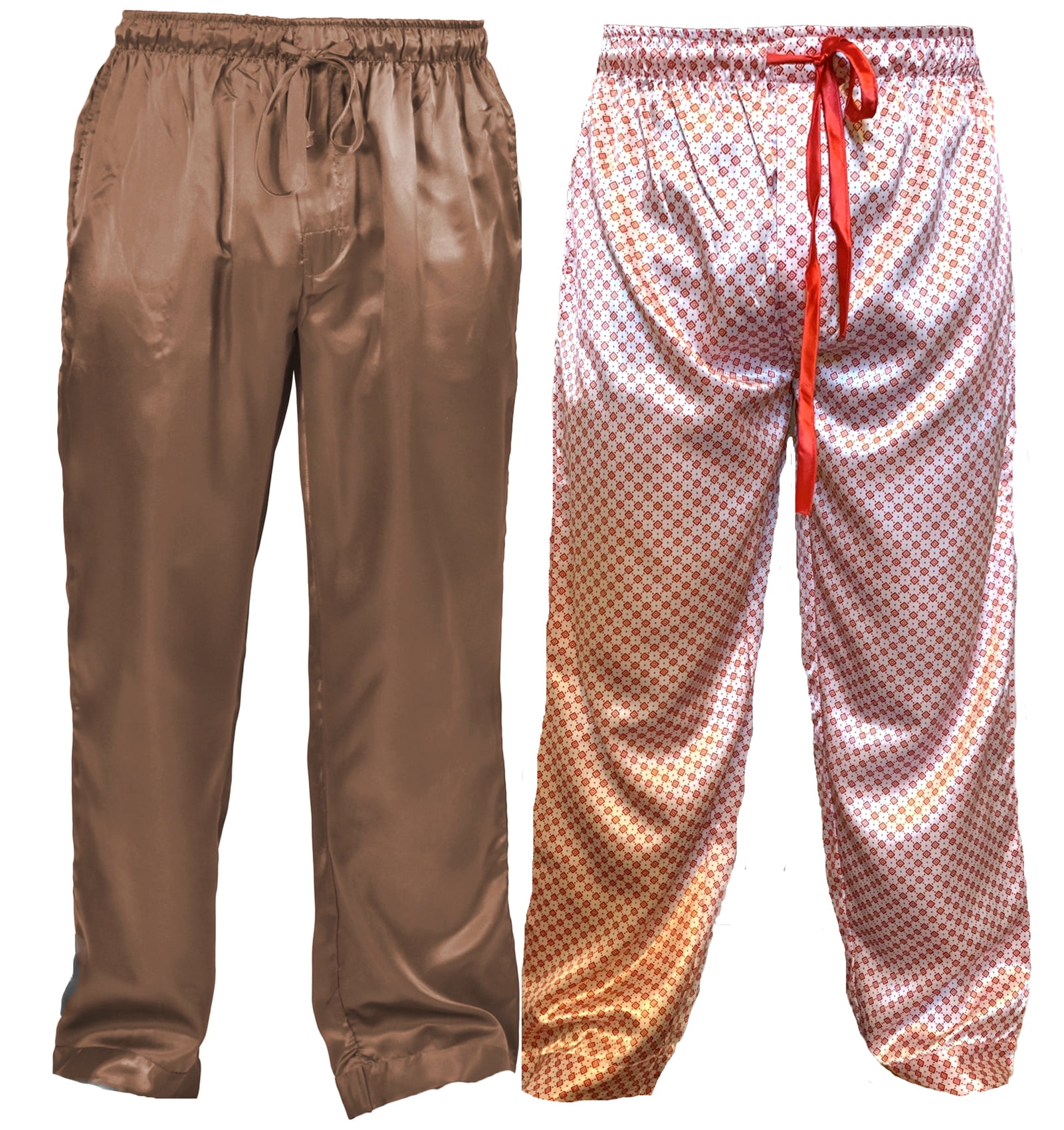 Up2date Fashion's Men's Satin Lounge Pants 2-Piece Multi-Color Combo in ...