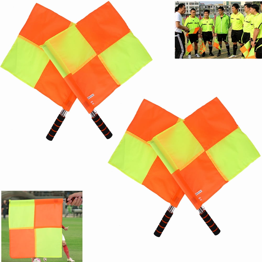 Garosa 2PCS Referee Linesman Flag with Storage Bag for Sports Match Soccer Football Hockey ...