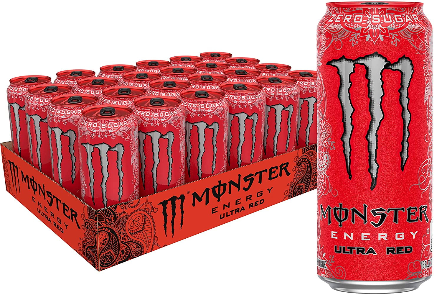 Monster Energy Ultra Red Sugar Free Energy Drink 16 Ounce Pack Of 24 Monster Energy Ultra Red Sugar Free Energy Drink 16 Ounce Pack Of 24