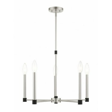 Modern Contemporary Six Light Chandelier-Antique Brass Finish Bailey ...