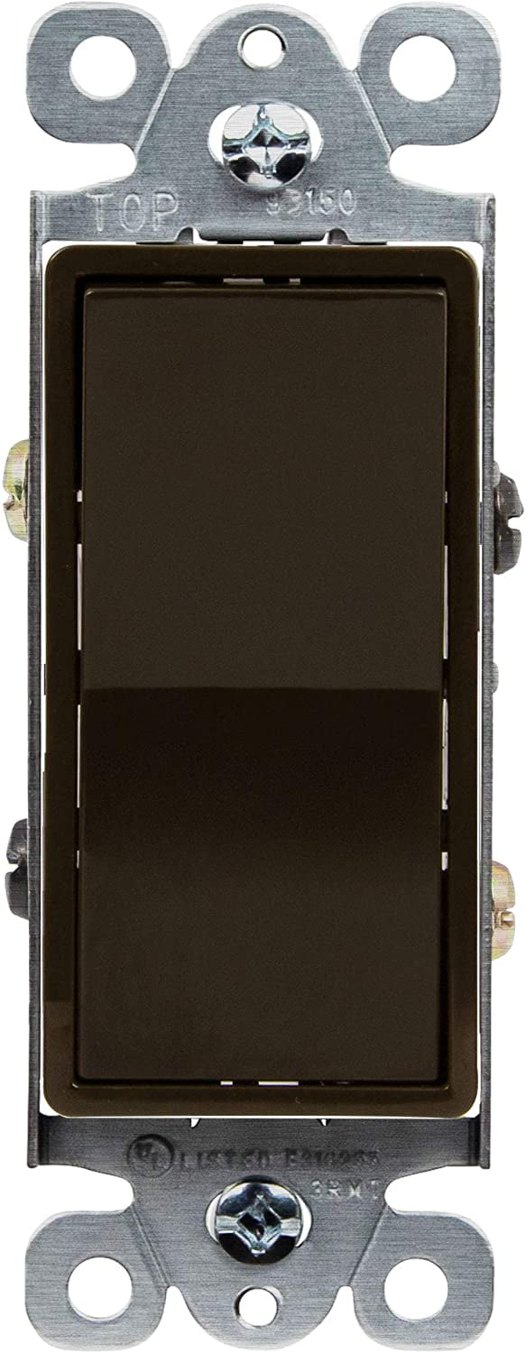 ENERLITES 3-Way Decorator Paddle Light Switch, Gloss Finish, Single ...