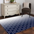 Abstract Texture Area Rugs 4x6 ft Classic Navy Blue Gradient Line ...