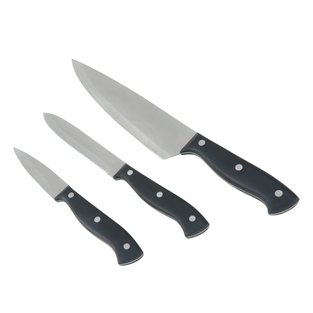 Mainstays 3-piece Kitchen Knife Set with Triple Riveted 5" Handle ...