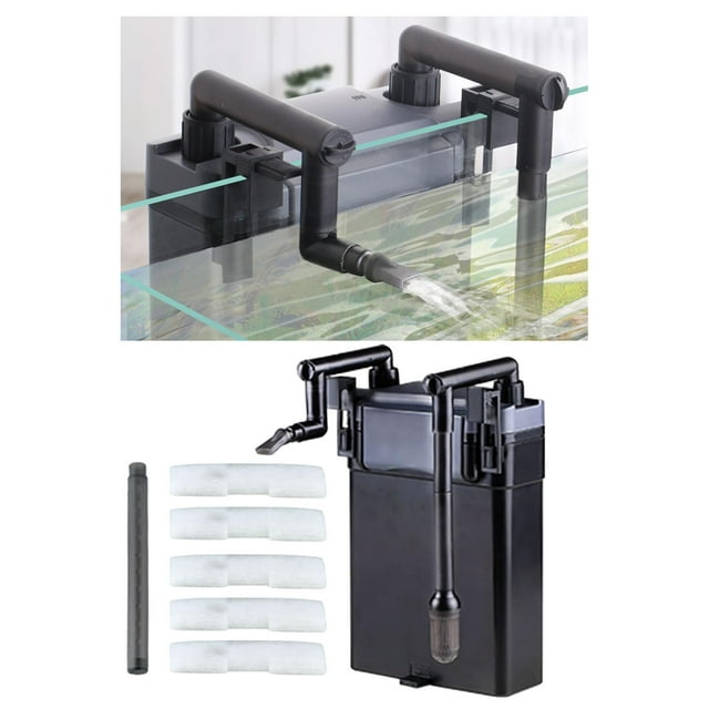 Aquarium Fish Tank Hanging Filter - Adjustable Flow External Aquarium ...