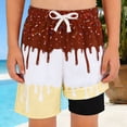 Boys Ice Cream Baseball Shorts ，Swim Trunks with Compression Liner Kids ...