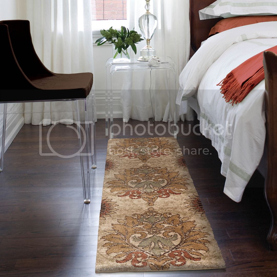 Orian Rugs Plush Damask Jacqueline Beige Runner (2'3" x 8') - Walmart.com