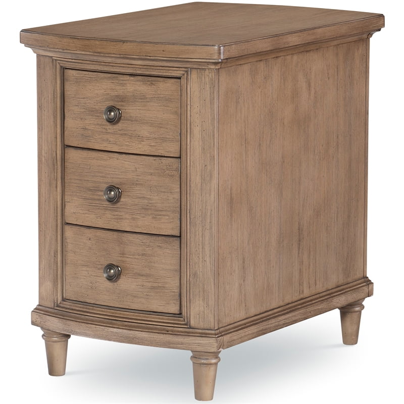 Camden Heights Wood 3 Drawer Chairside Table in Chestnut - Walmart.com