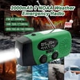 2000mAh/7400mWh Weather Radio with Flashlight, Hand Crank Radio Solar ...
