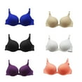 Wire Free Plunge Bra Women Front Closure One Piece Padded Seamless ...