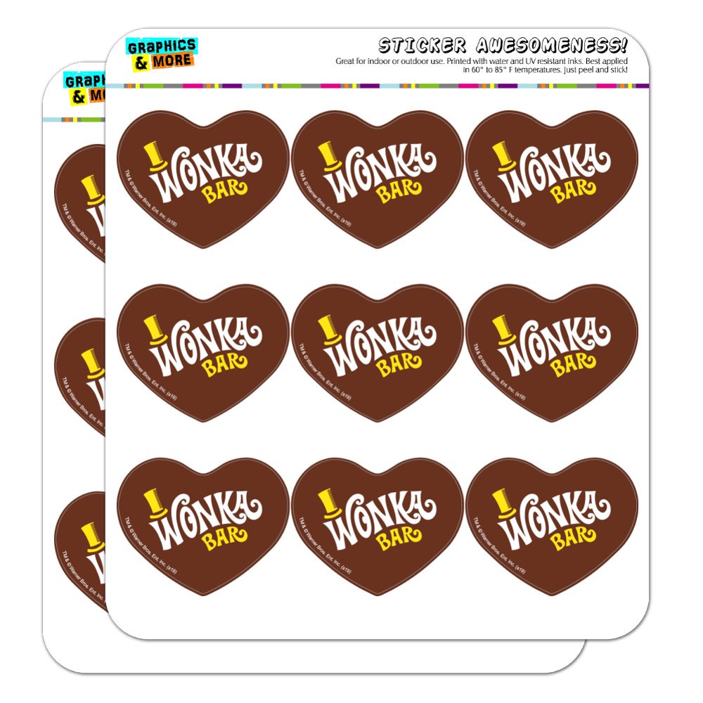 Willy Wonka and the Chocolate Factory Wonka Bar Logo Heart Shaped ...