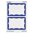 Border-Style Self-Adhesive Name Badges, 3 1/2 X 2 1/4, White/blue, 100 ...