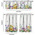 Spring Floral Kitchen Curtain Valance 3 Piece Set, Sunflower Floral ...