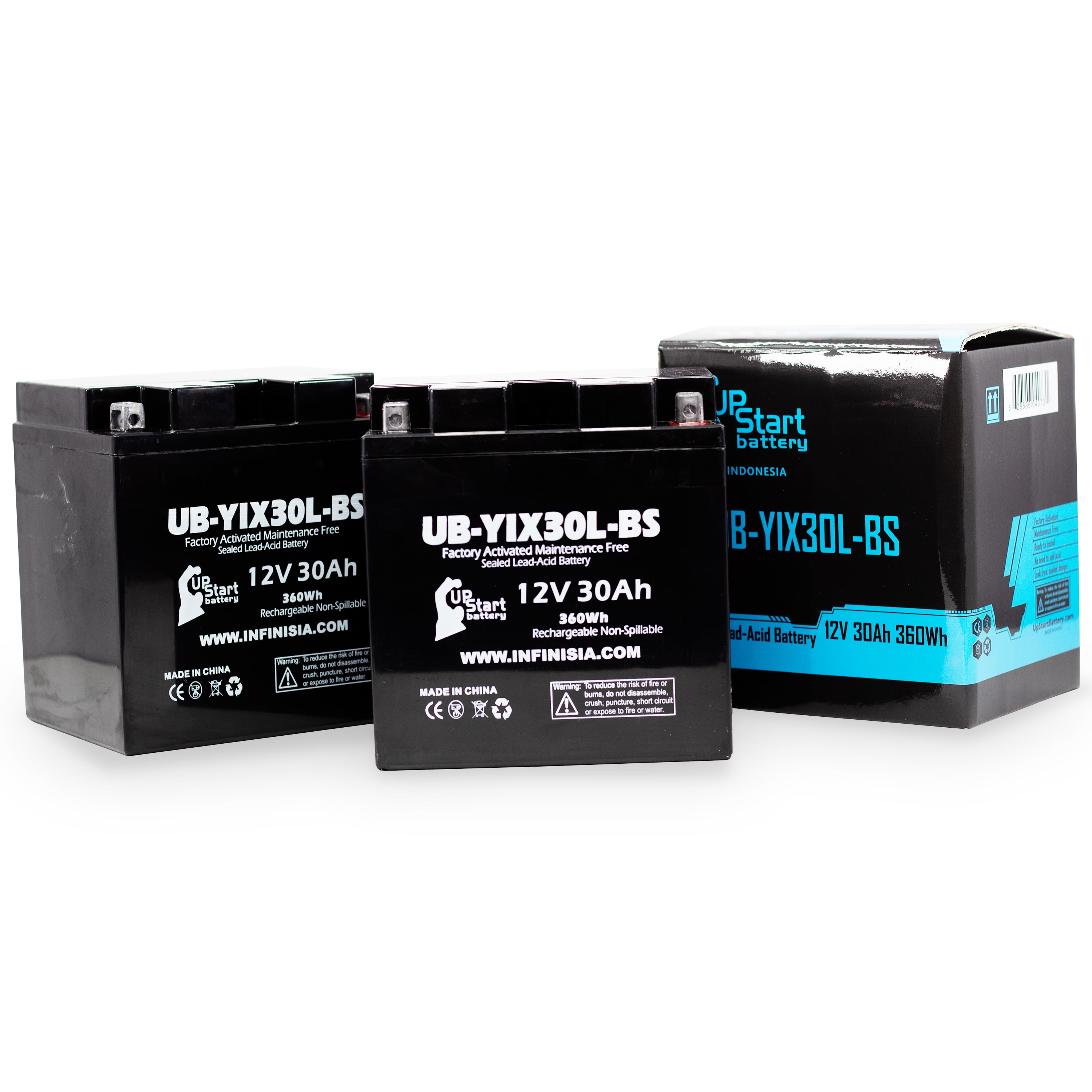 2-Pack UB-YIX30L-BS Battery Replacement for 2006 Harley-Davidson FL ...