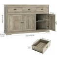 Homfa Sideboard Storage Cabinet with 3 Drawers & 3 Doors, 53.54'' Wide ...