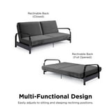 Mainstays Metal Arm Futon, Black Metal Frame with Mattress, Metal Arm ...