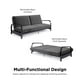 Mainstays Metal Arm Futon, Black Metal Frame with Mattress, Metal Arm ...