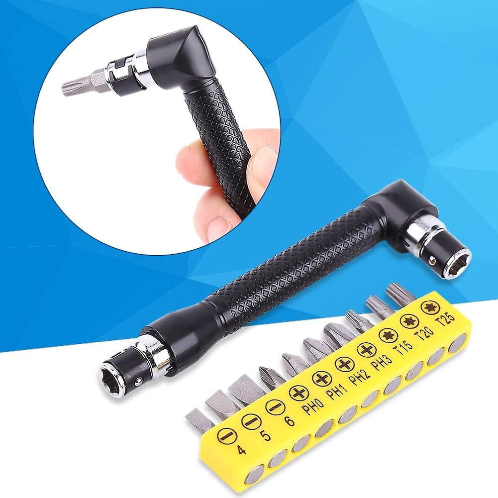 Right Angle Screwdriver, Curved Screwdriver, L-shaped Wrench, With 10 ...