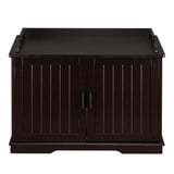 Pefilos 33" Cat Washroom Storage Bench Cat Litter Box Enclosure Cabinet ...
