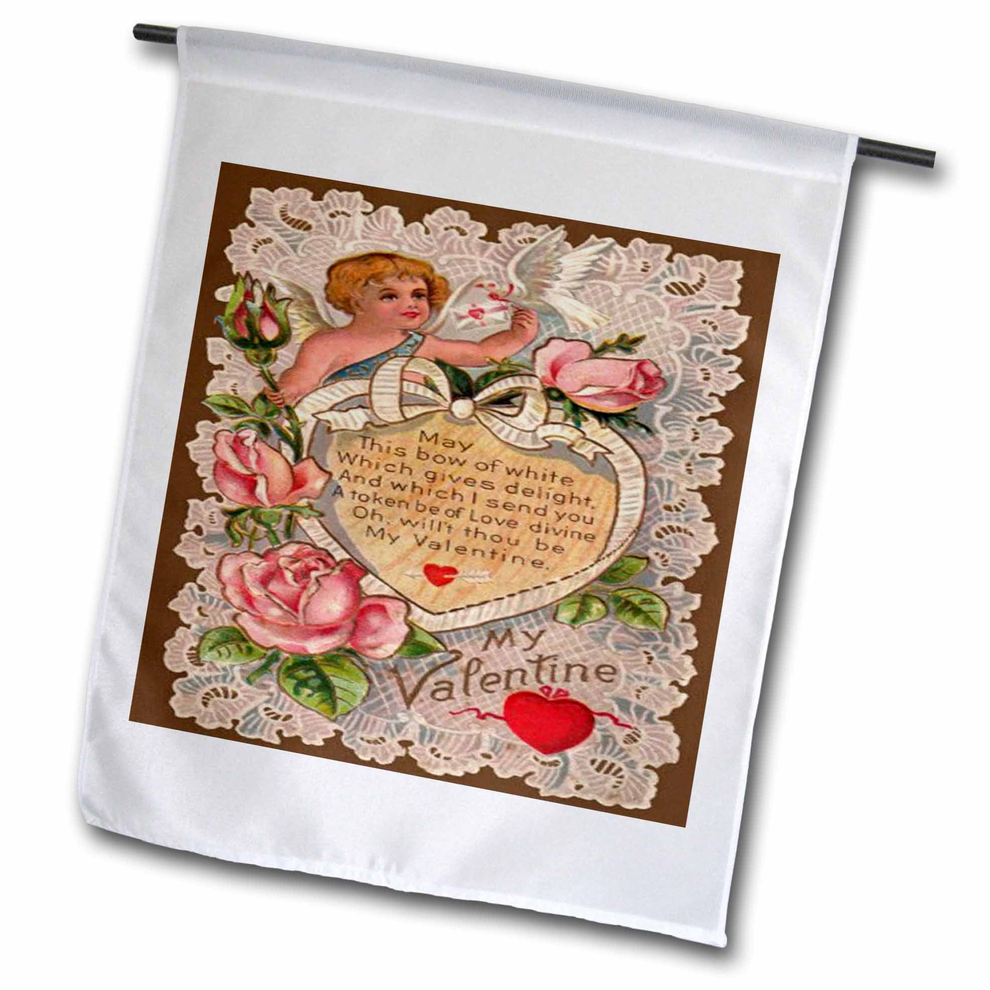 3dRose Vintage My Valentine Cupid - Garden Flag, 12 by 18-inch ...