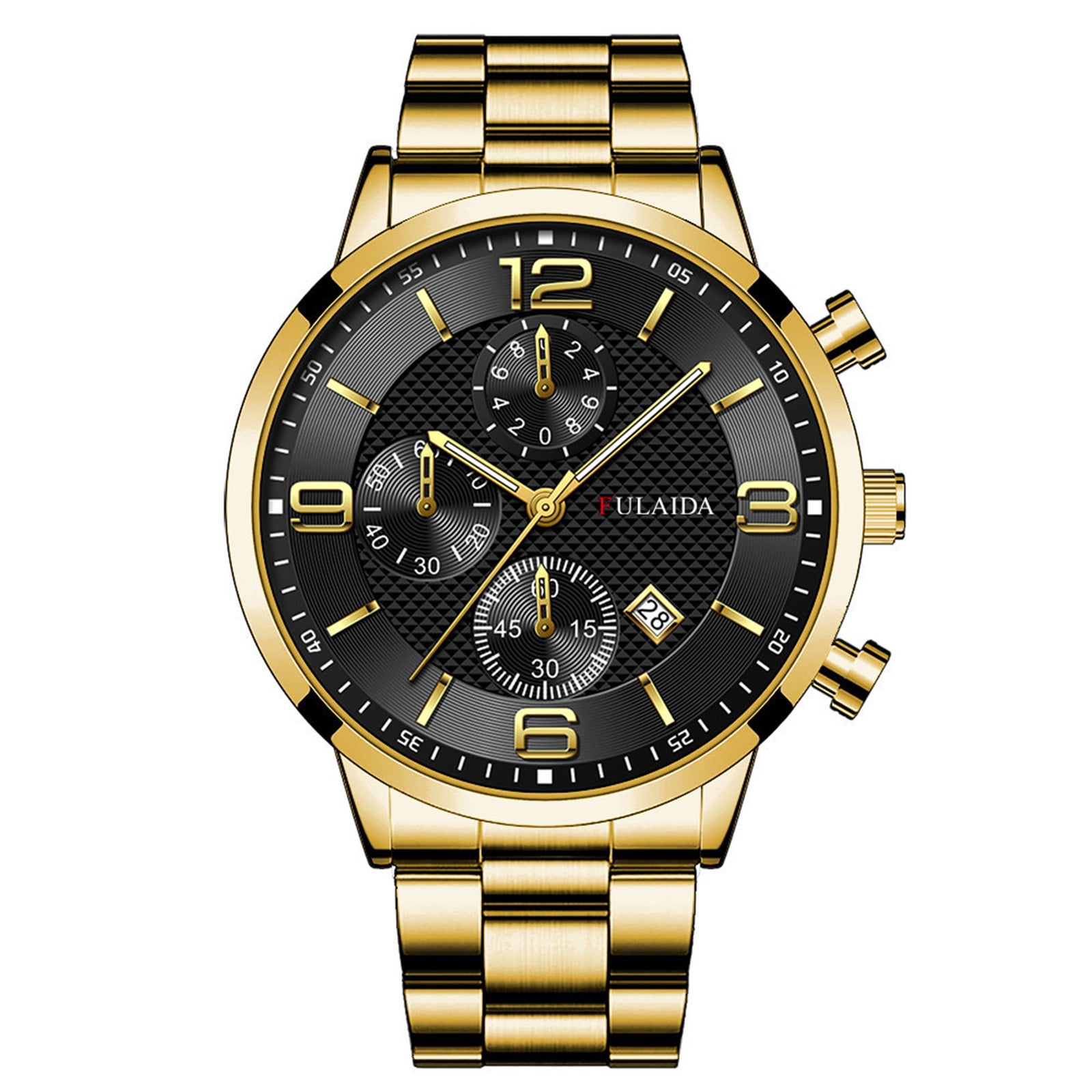 Watches for Men Fashion Sport Stainless Steel Case Steel Band Quartz ...
