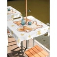 Square Outdoor Tablecloth with Umbrella Hole Cartoon Dog Outside Table ...